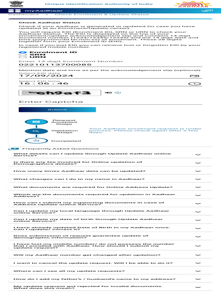 MyAadhaar - Unique Identification Authority of India Government of ...