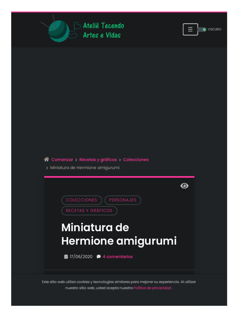 Amigurumi Hermione Mini - Tejiendo Vidas | PDF | Amigurumi | Cookie HTTP