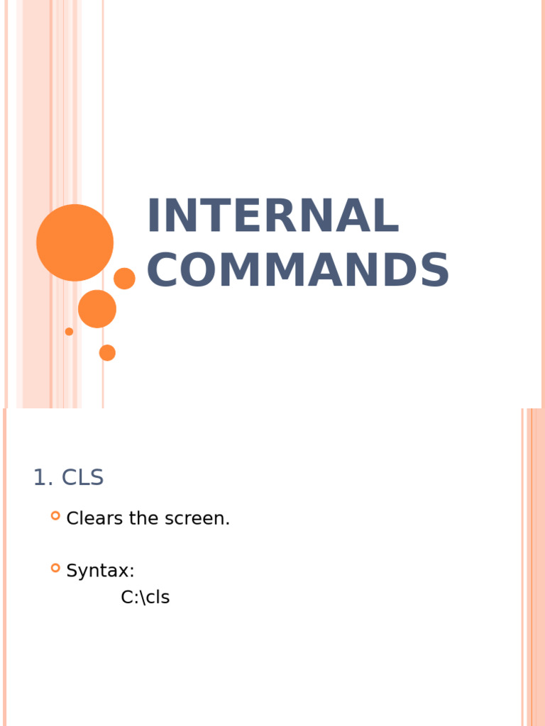 INTERNAL Commands | PDF | Computer File | Filename