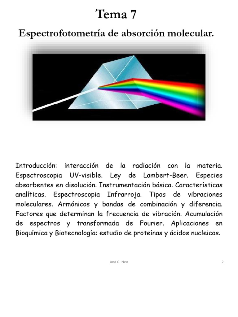 Tema 7 TIB 2025 | PDF | Ultravioleta | Espectroscopía ultravioleta-visible