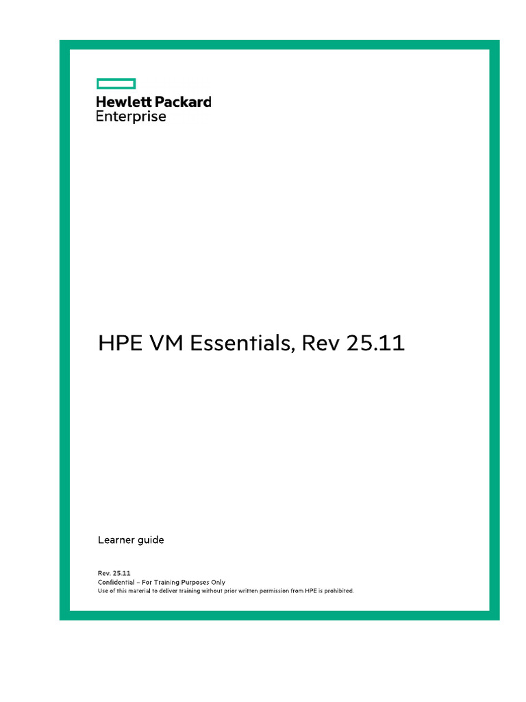 HPE VM Essentials Rev 25 - 11 | PDF