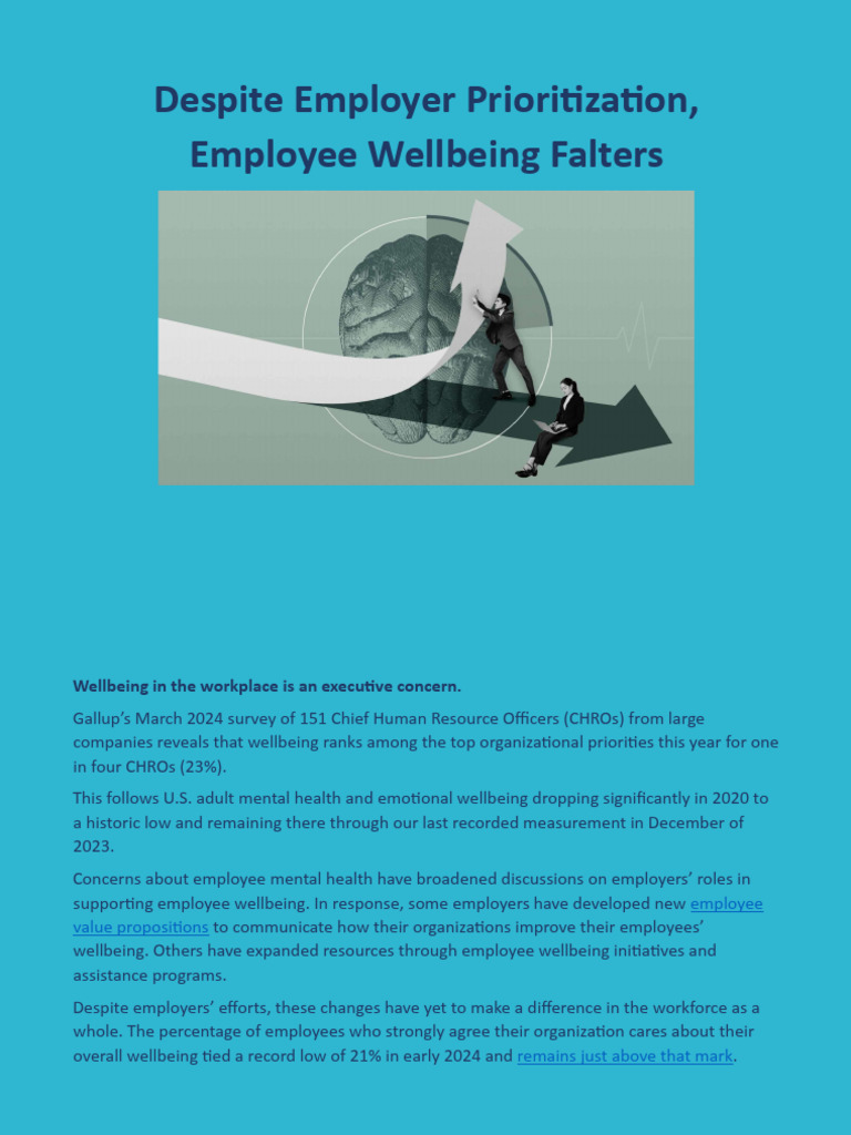 Despite Employer Prioritization, Employee Wellbeing Falters | PDF ...