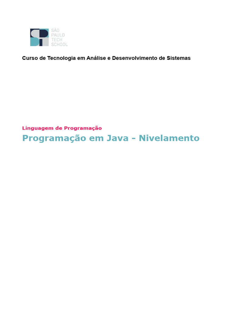 Curso de Programação em Java e IDEs | PDF | Java (plataforma de ...