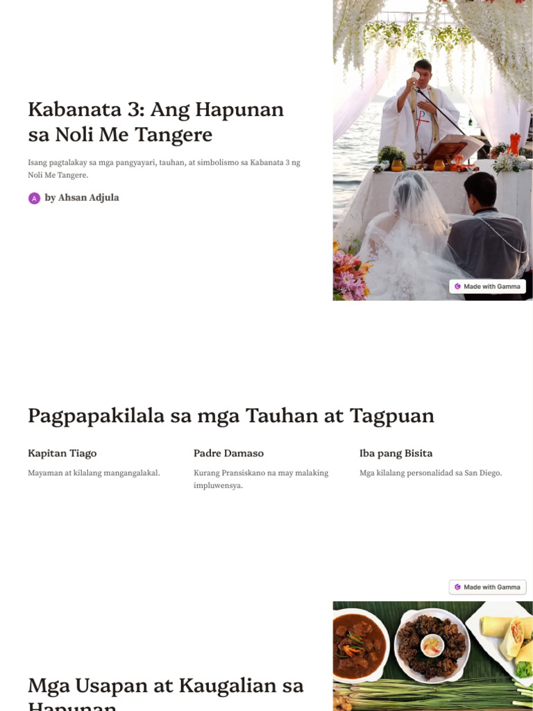 Kabanata 3 Ang Hapunan Sa Noli Me Tangere | PDF