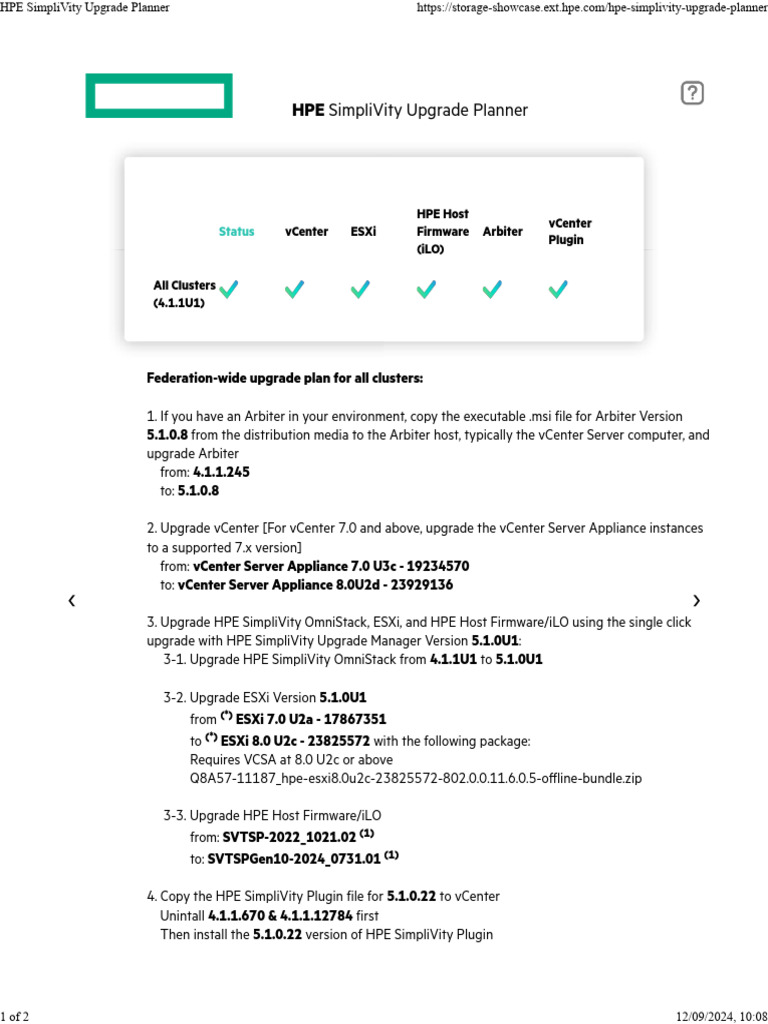 HPE SimpliVity Upgrade Planner | PDF | V Mware | Computer Hardware