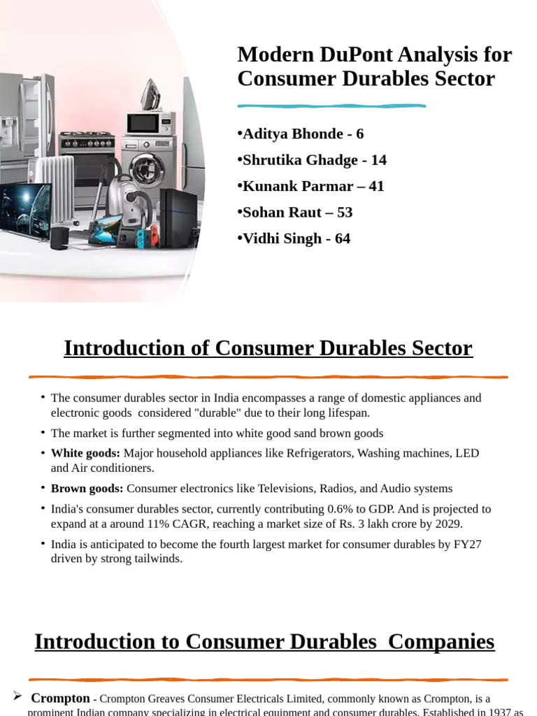 Group 5 Modified Duopont Analysis of Consumer Durables | PDF | Return On Equity | Leverage (Finance)