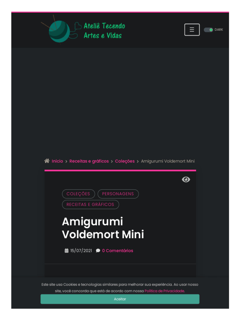 Amigurumi Voldemort Mini - Tecendo Vidas | PDF | Privacidade na internet | Harry Potter