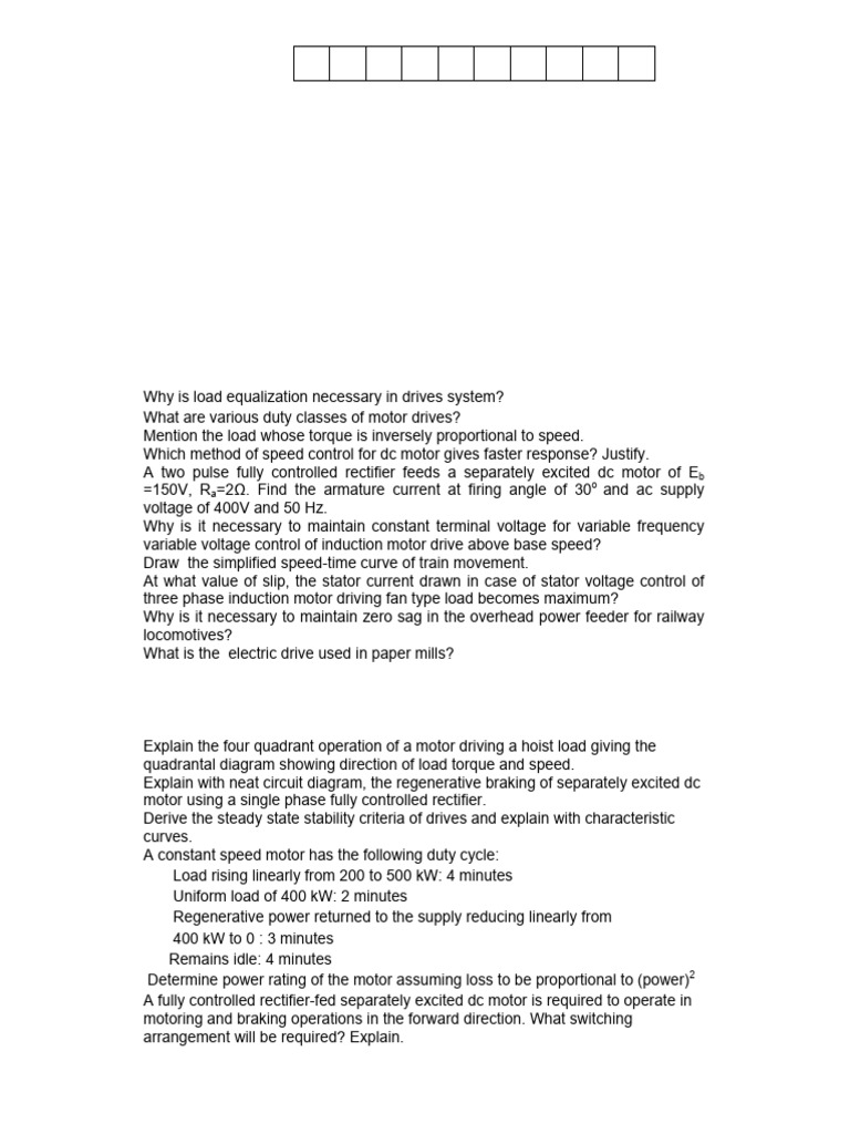 Electric Drives PYQs | PDF | Electric Motor | Power Inverter