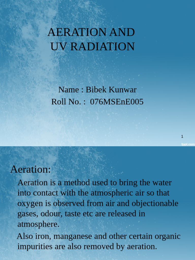 005 - Bibek Kunwar - Aeration, UV Radiation | PDF | Ultraviolet | Microorganism