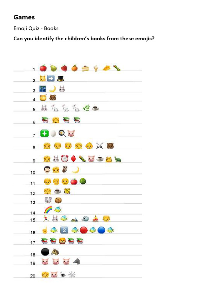 Emoji Quiz for Kids | PDF