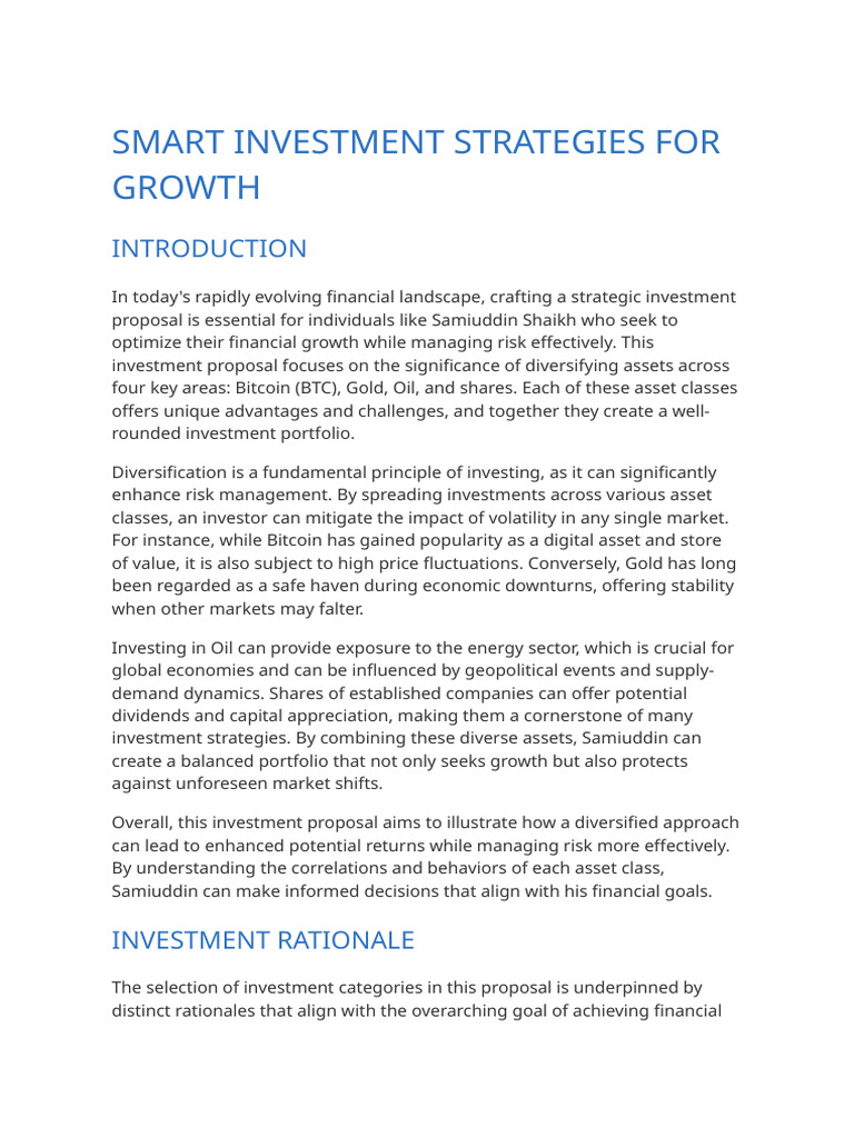 Smart Investment Strategies For Growth | PDF | Investing | Financial Risk