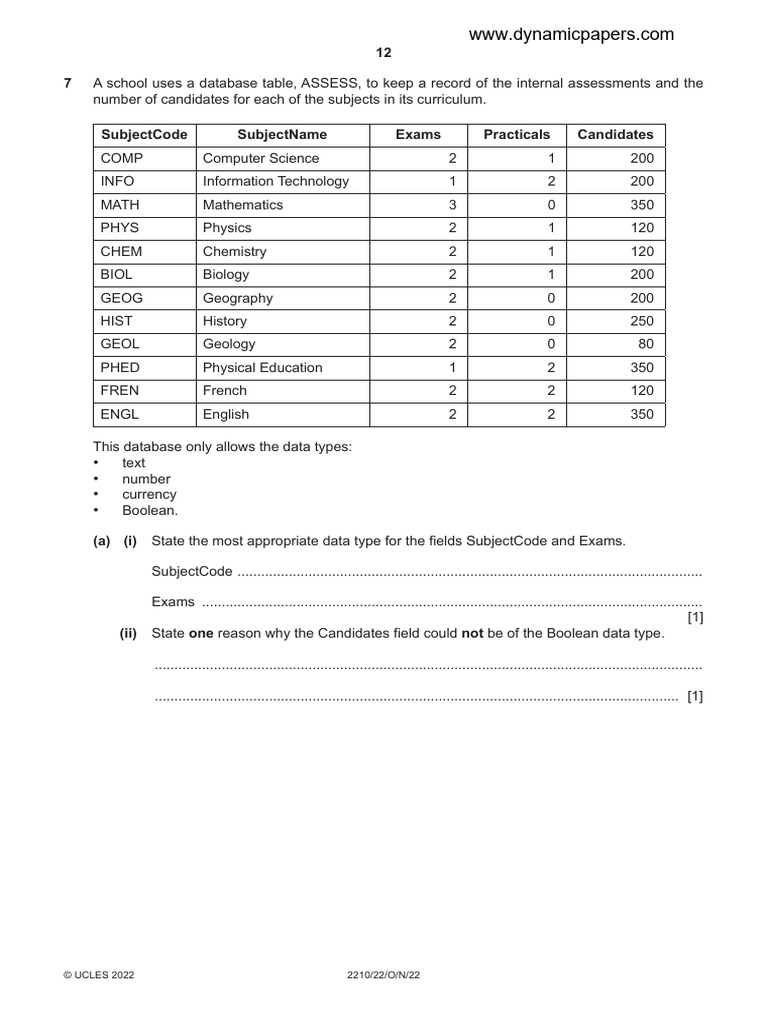 Database Practice (O Levels) | PDF | Science