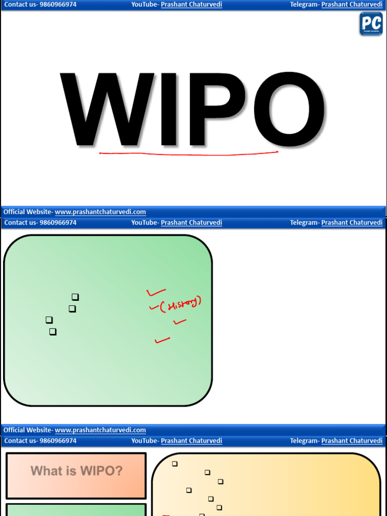 Lecture 15- WIPO | PDF | World Intellectual Property Organization | Intellectual Property