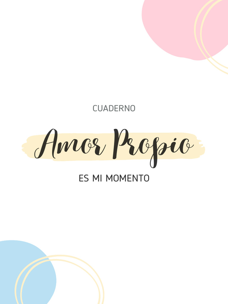 Diario de Autocuidado y Amor Propio | PDF | Autoestima | Conceptos ...