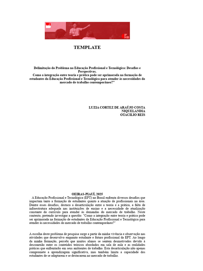 Template Atividade Docente EPT TCC I | PDF | Desenvolvimento ...