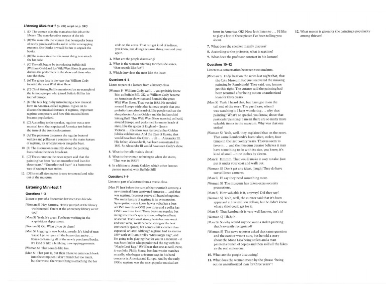 6.1 Listening Main Idea Answers + Scripts PDF | PDF