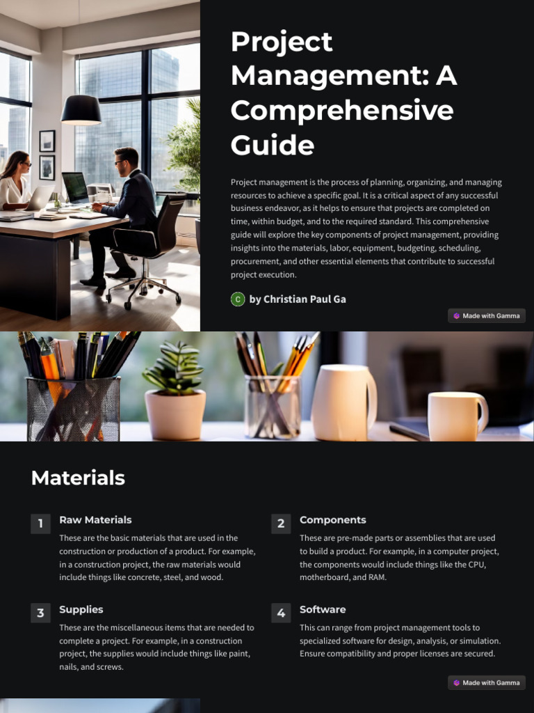 Project Management A Comprehensive Guide | PDF | Procurement | Project Management