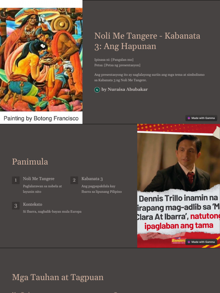 Noli Me Tangere Kabanata 3 Ang Hapunan | PDF