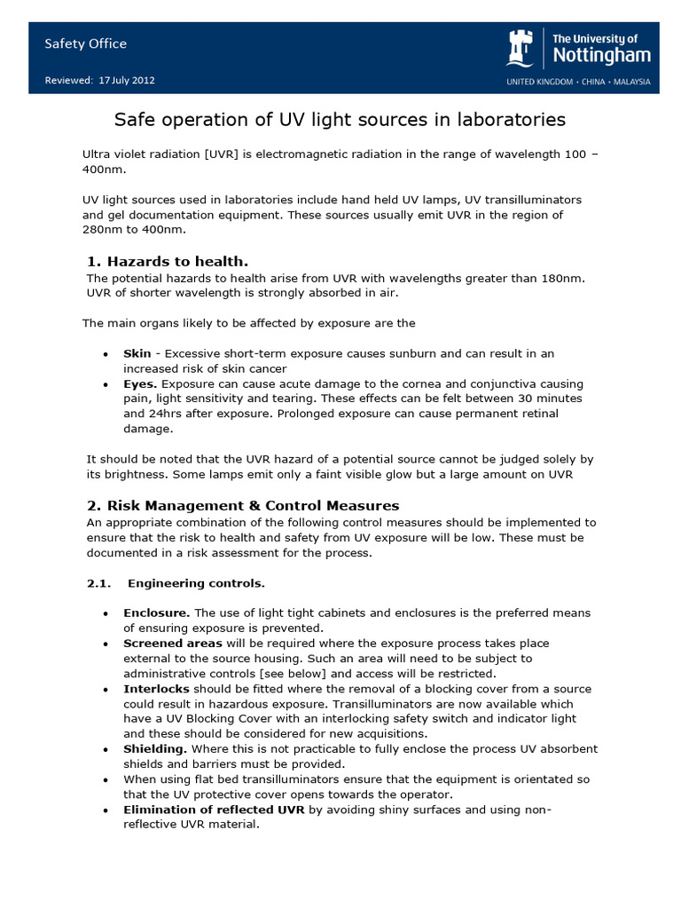 UV Hazards | PDF | Ultraviolet