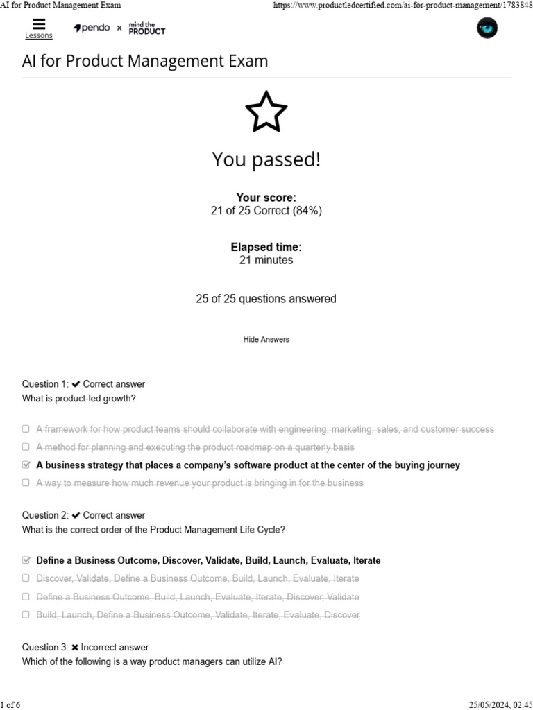 AI For Product Management Exam | PDF | Artificial Intelligence ...