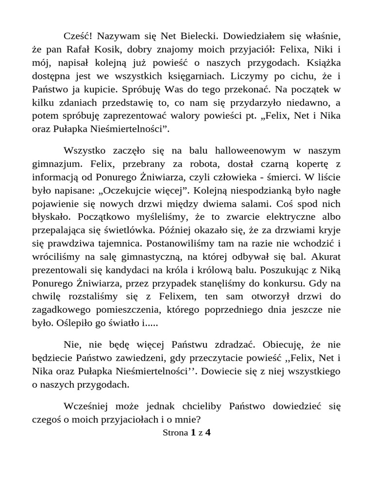 Felix, Net i Nika | PDF