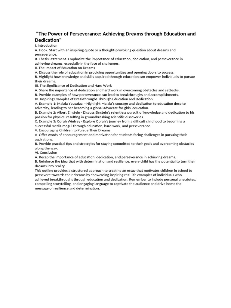 The Power of Perseverance | PDF