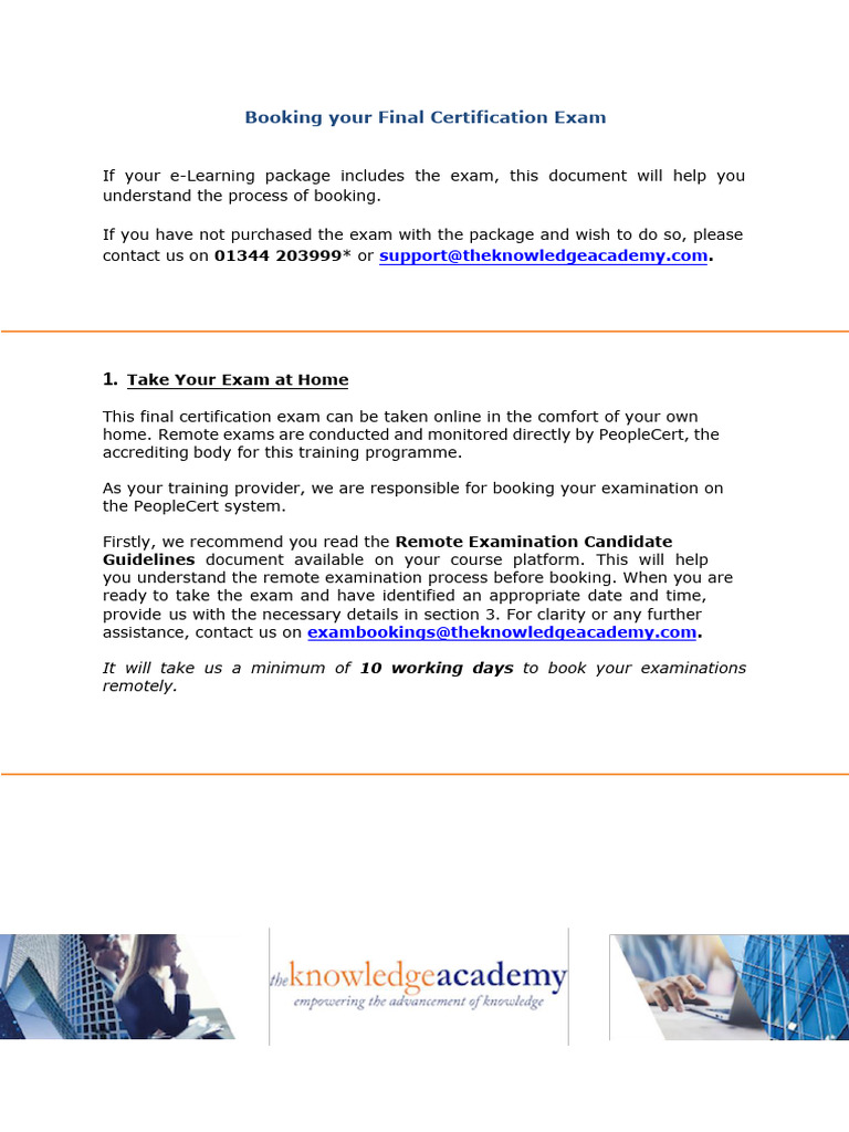 How to Book Your Final Certification Exam | PDF