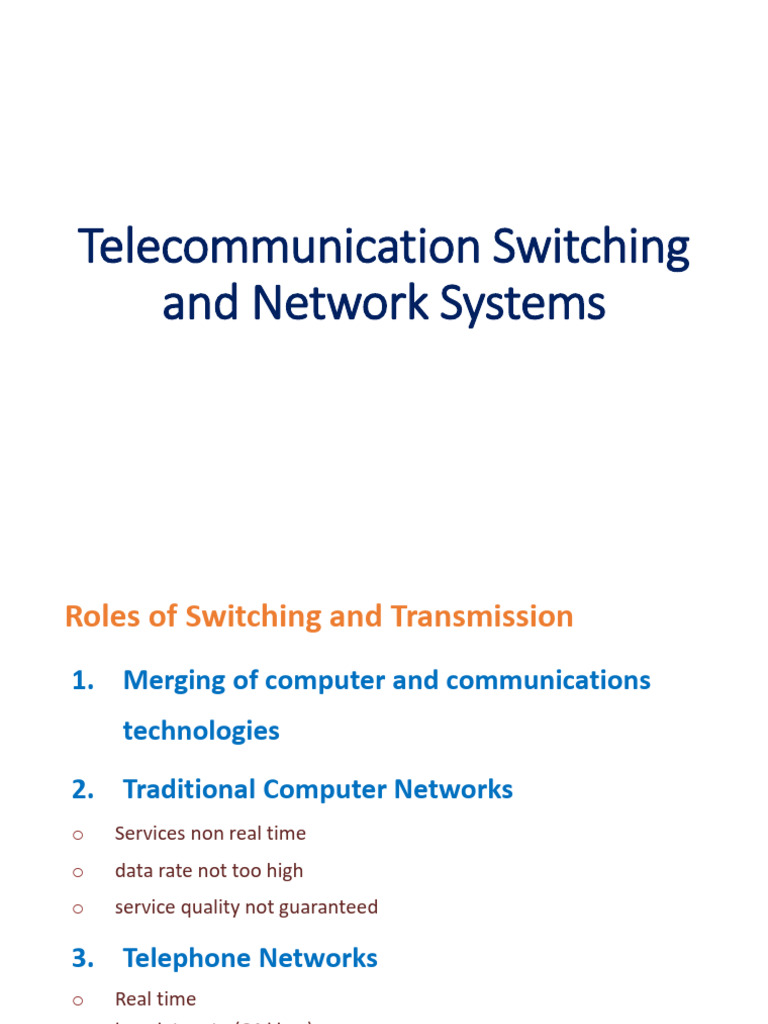 Telecommunication Switching and Network Systems | PDF | Computer Network | Multiplexing