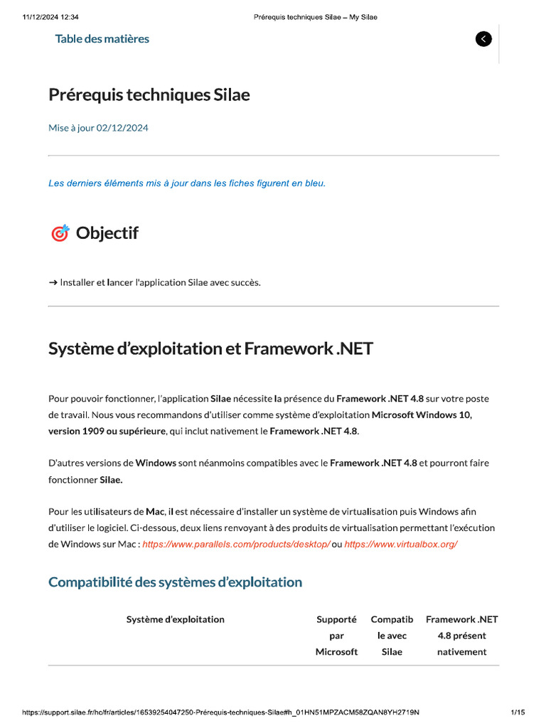 Prérequis Technique SILAE 02-12-24 | PDF