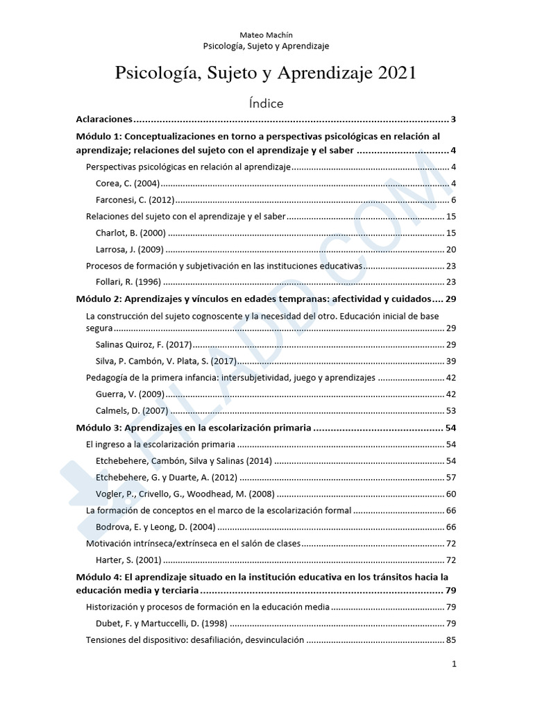 Psa Resumen Mateo | PDF | Aprendizaje | Pensamiento
