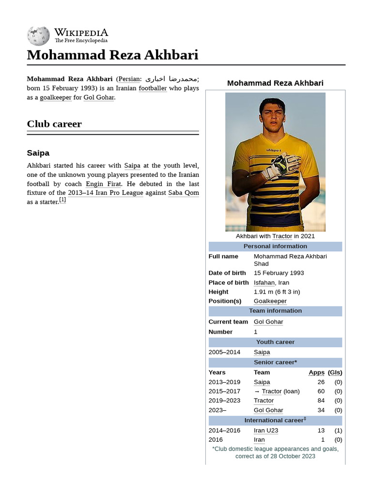 Mohammad_Reza_Akhbari | PDF | National Association Football Teams | Sports