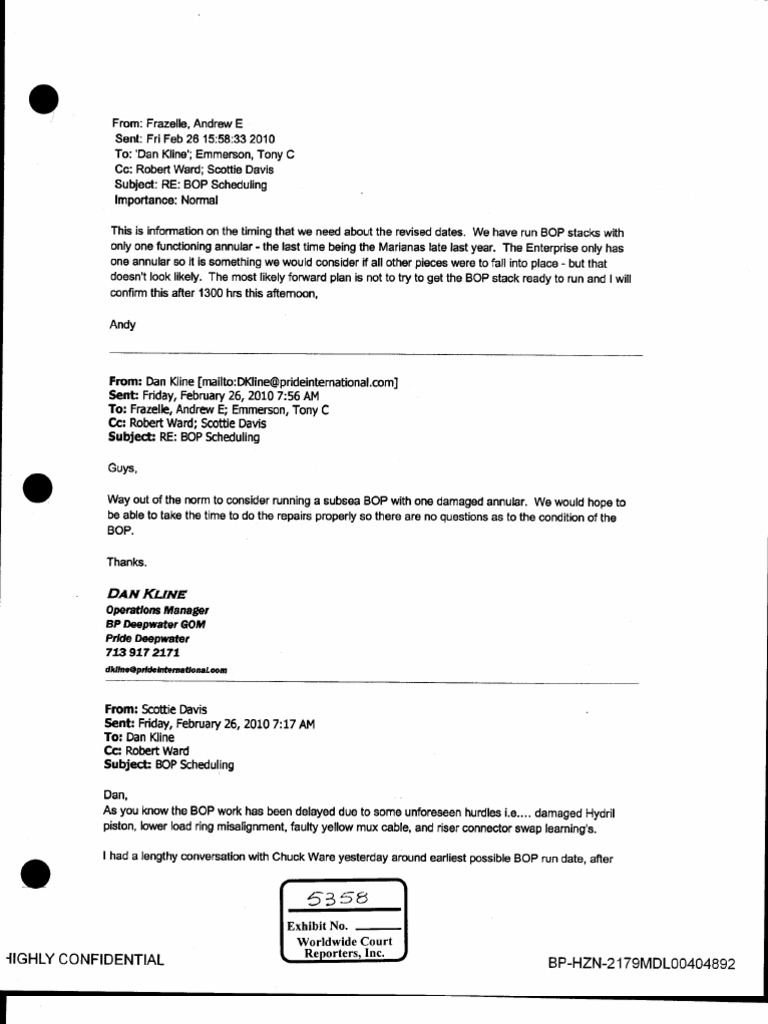 BOP Scheduling and Repair Considerations | PDF | Law | Technology & Engineering