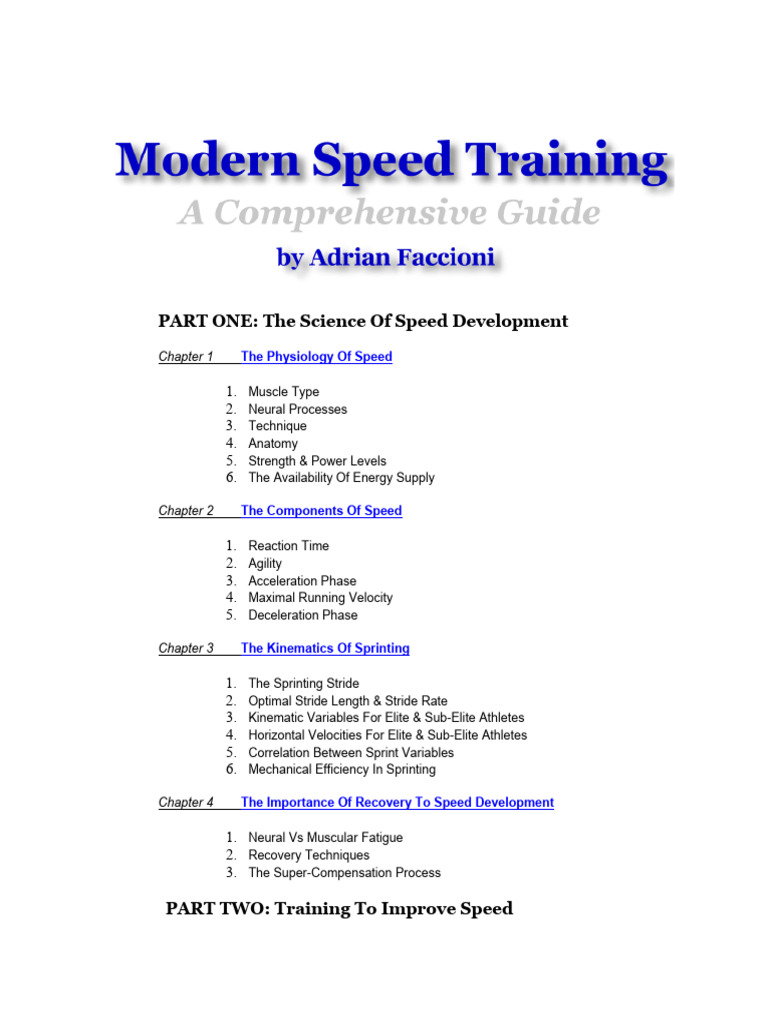 Modern Speed | PDF | Skeletal Muscle | Mental Chronometry