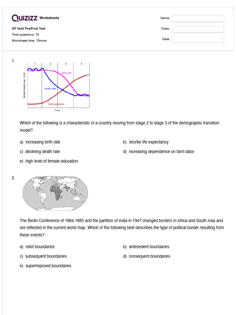 APHG_Short_Practice_Exam | PDF | Exclusive Economic Zone | Economies