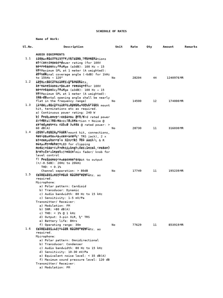 BOQ_audio_video | PDF | Microphone | Loudspeaker