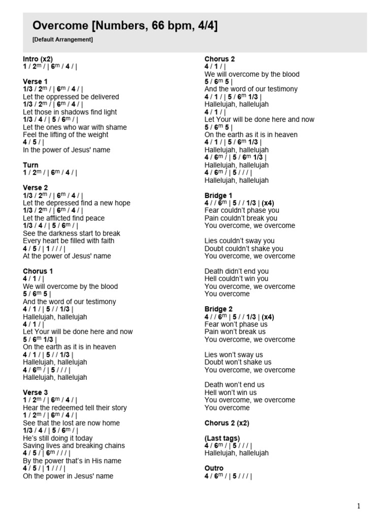 Overcome - Number_chart | PDF | Religious Belief And Doctrine ...