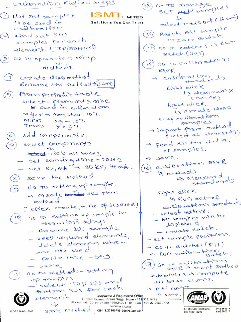 XRF Calibration Step | PDF