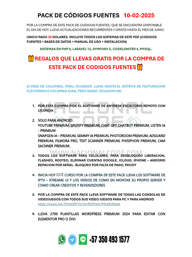 Pack de Codigos Fuentes | PDF | Mi sql | Php