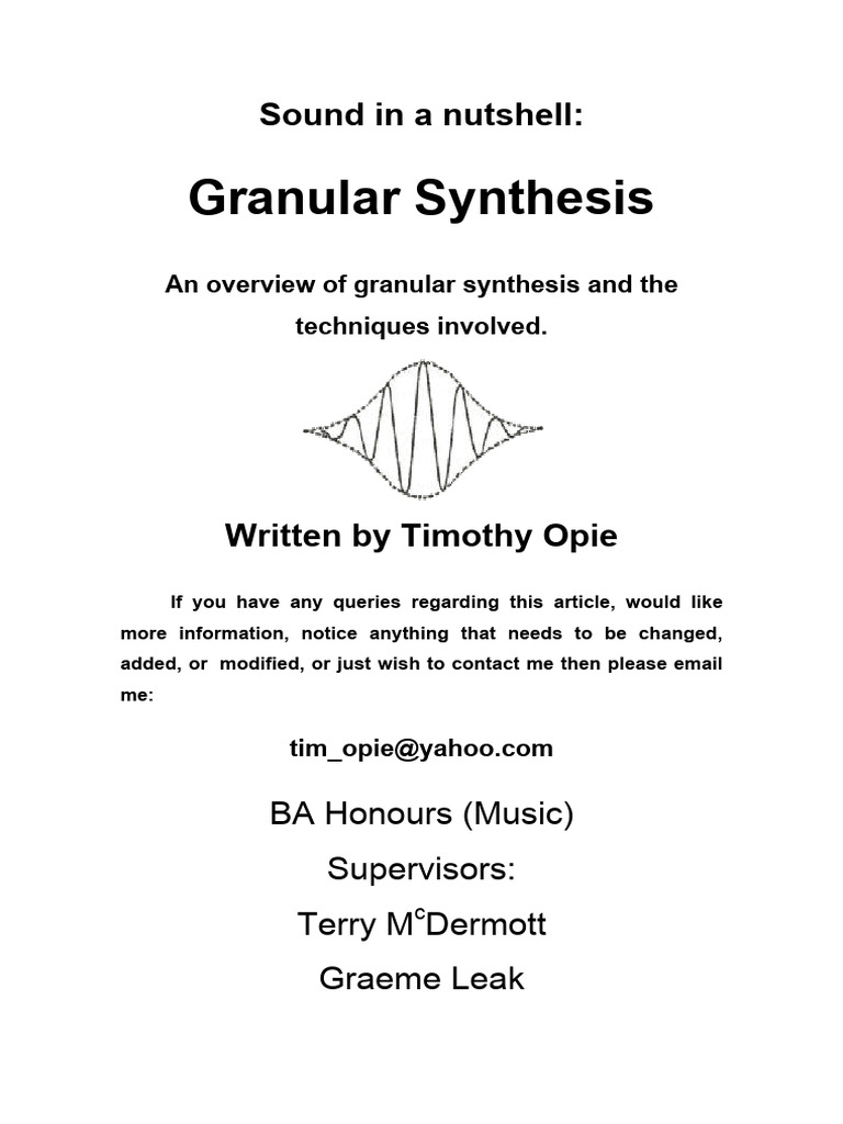 SIntesis Granular - Sound in A Nutshell | PDF | Amplitude | Sound