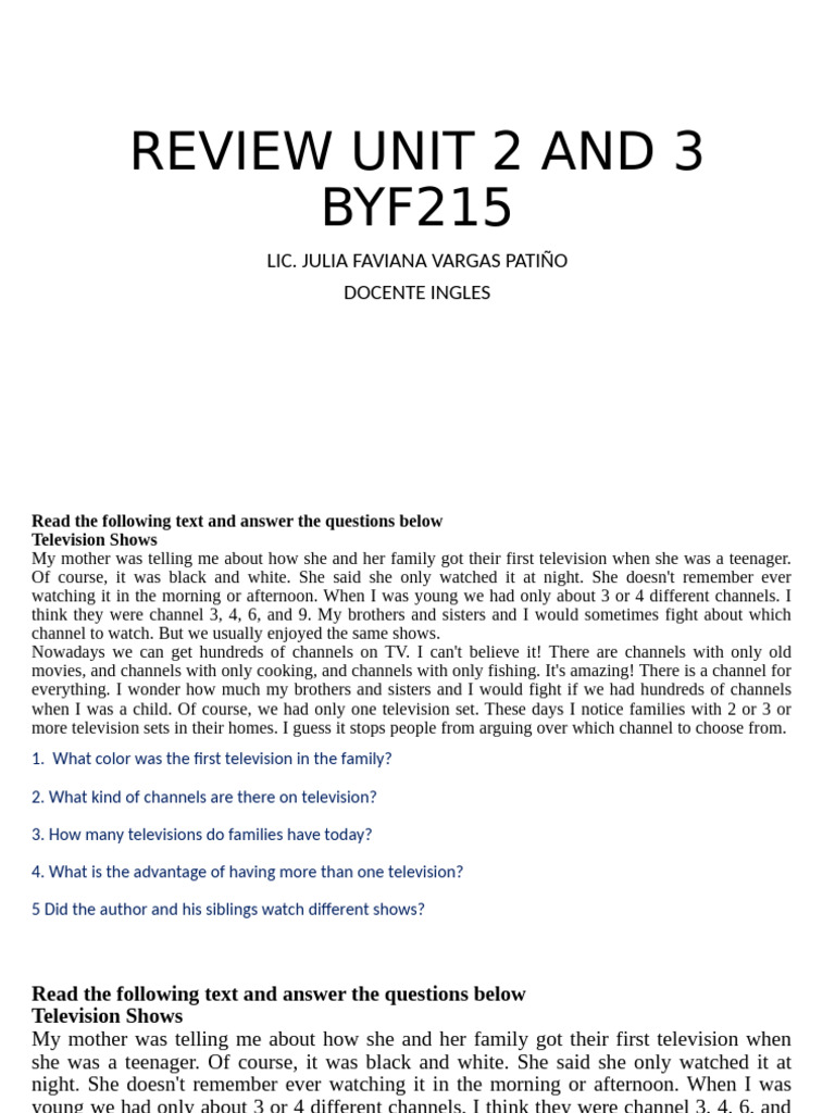 Review Unit 2 And 3 Pdf
