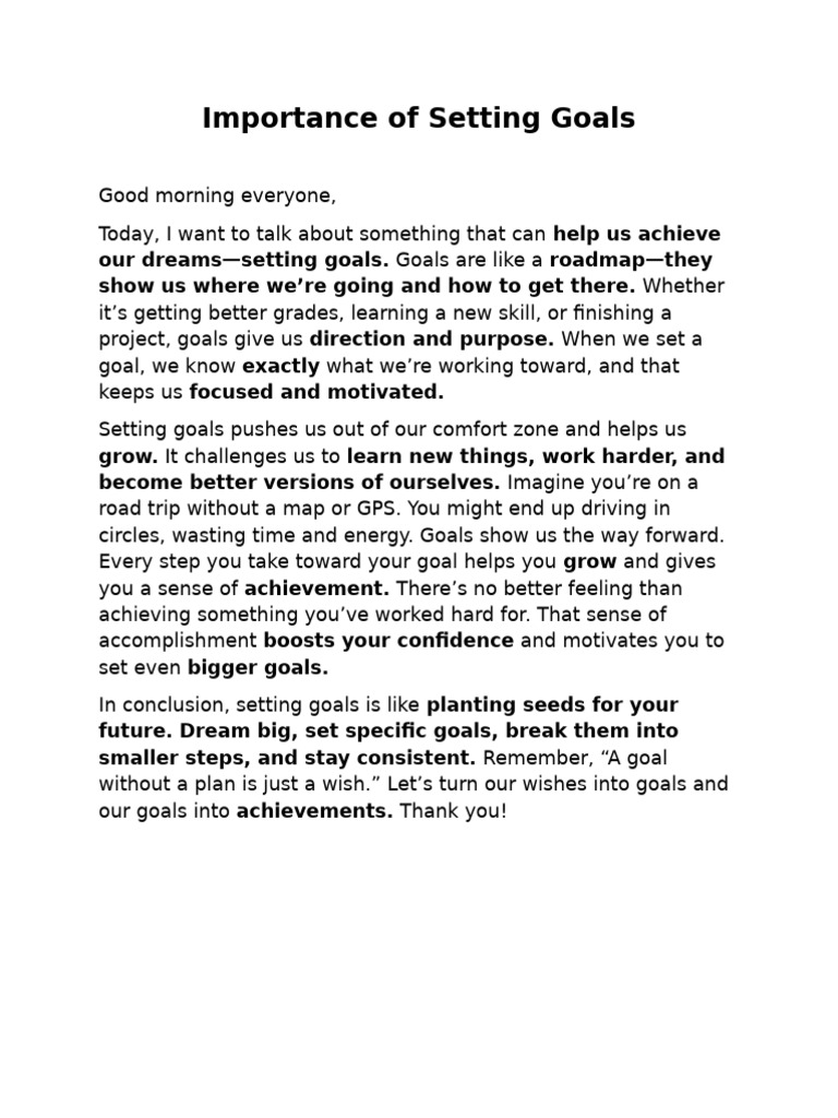 The Power of Goal Setting | PDF