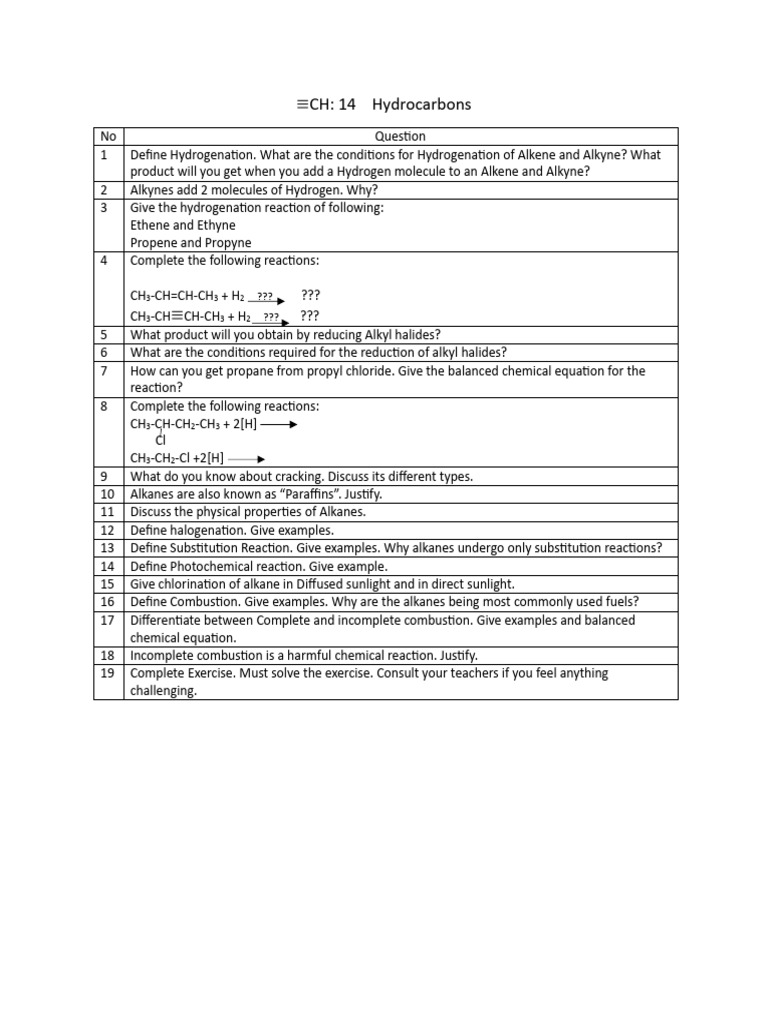 Question Bank CH 14. | PDF