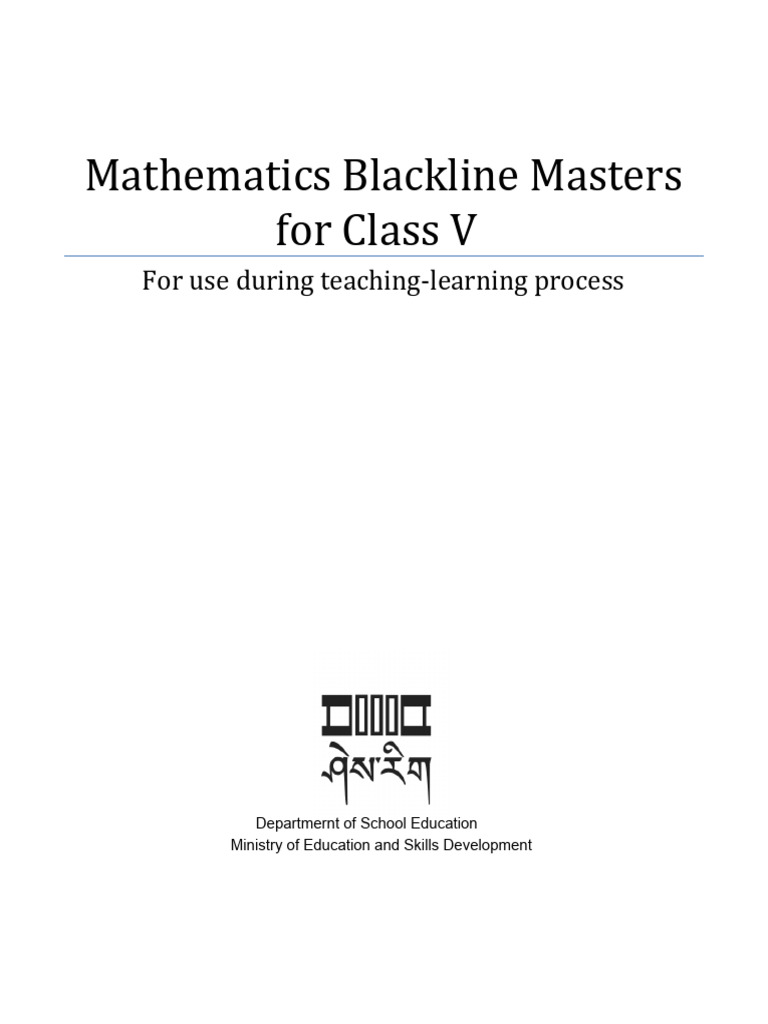 Mathematics Blackline Masters for Class V | PDF | Elementary Geometry ...