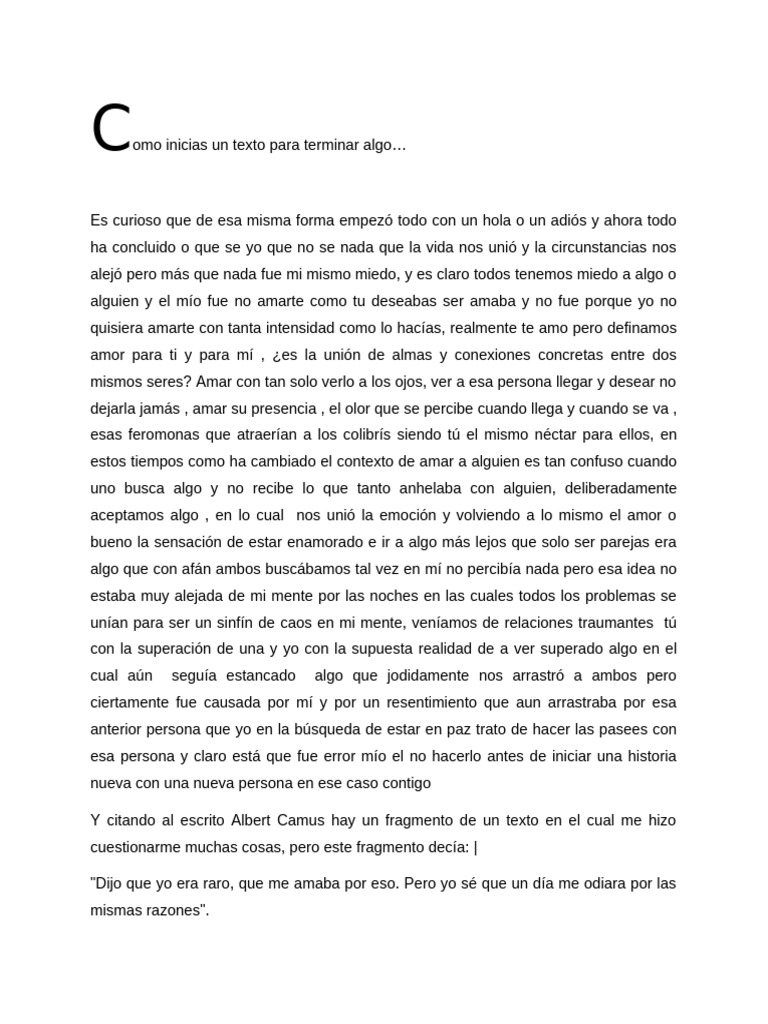 Como Inicias Un Texto para Terminar Algo (Recuperado) | PDF | Amor ...