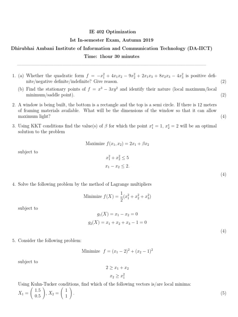 1st Insem Question Paper | PDF | Mathematics Of Computing | Numerical ...