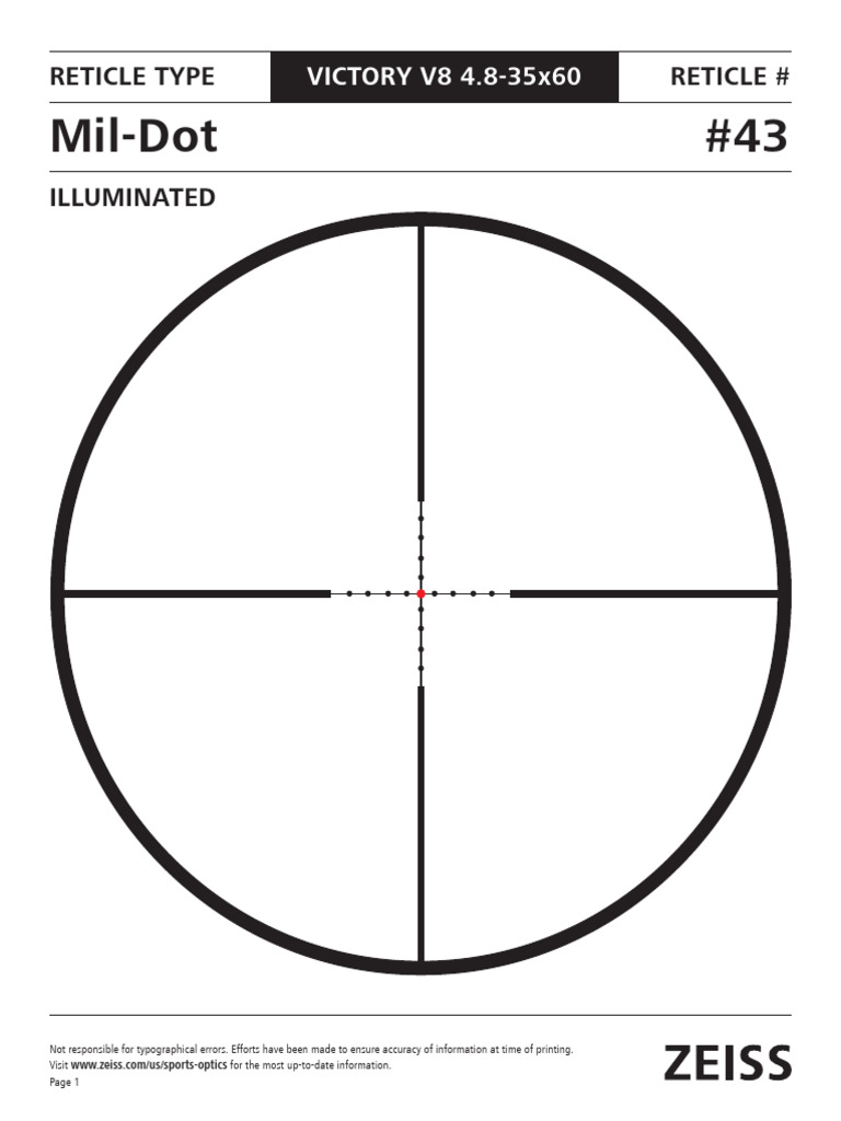 Zeiss Victory V8 4.8-35x60 Reticle Info | PDF