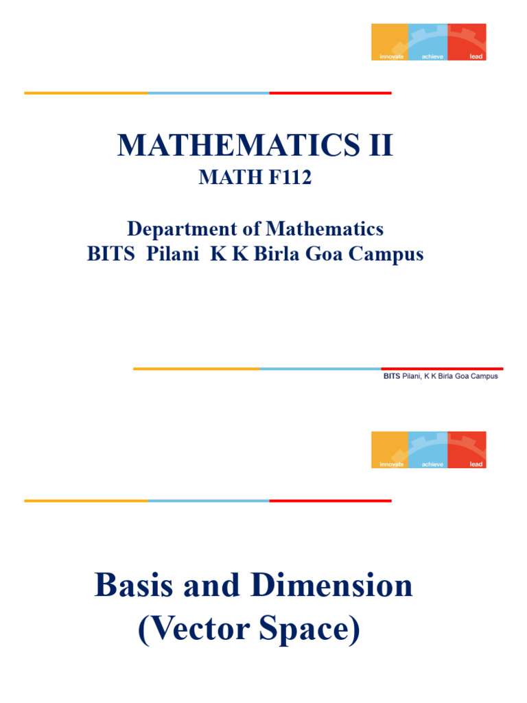 Basis and Dimensions | PDF | Basis (Linear Algebra) | Vector Space
