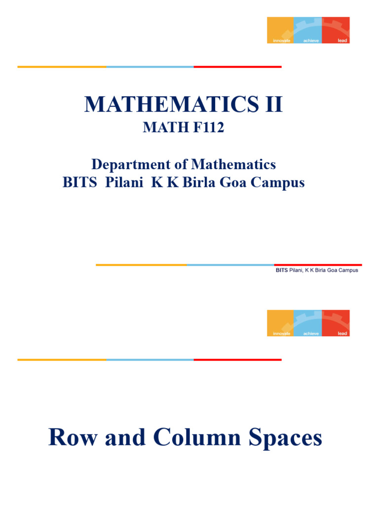 Row and Column Spaces | PDF | Functions And Mappings | Algebra