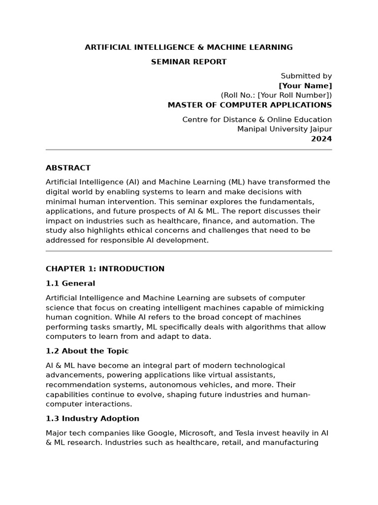 Seminar Report | PDF | Artificial Intelligence | Intelligence (AI) & Semantics