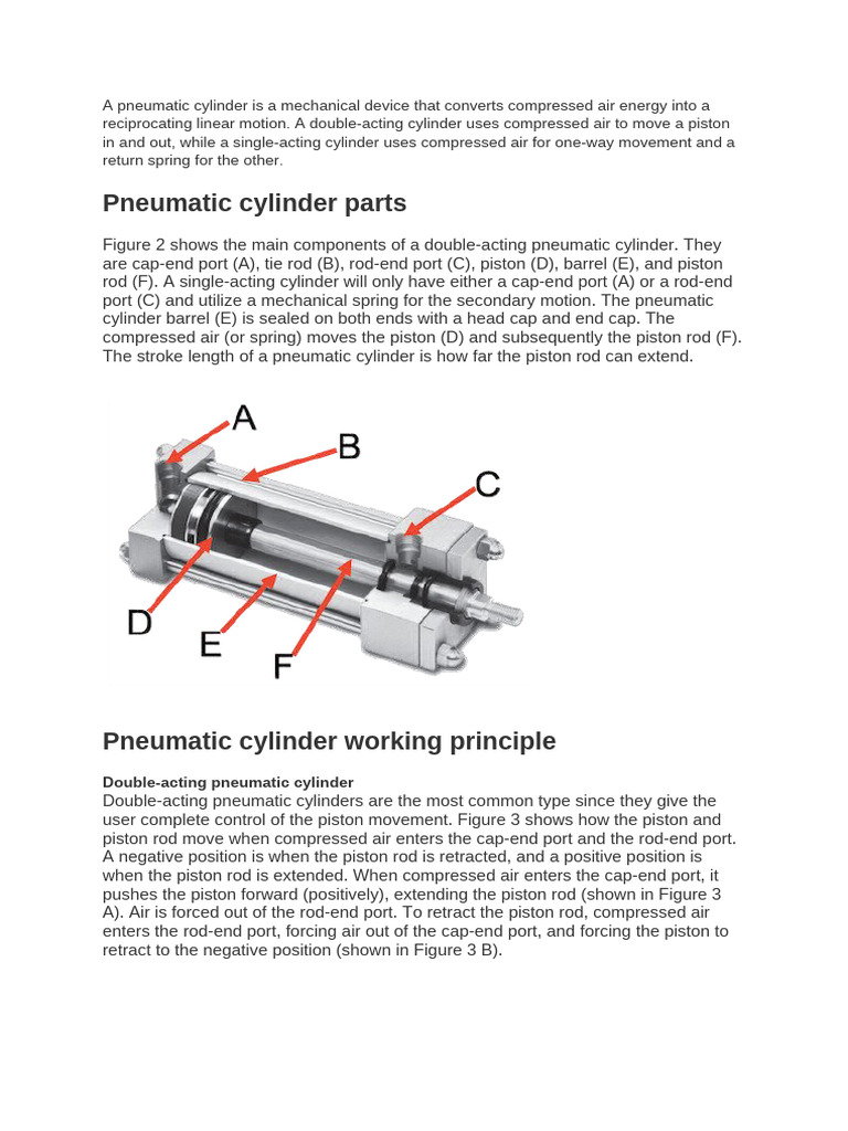 Pneumatic Cylinder | PDF | Piston | Mechanical Engineering